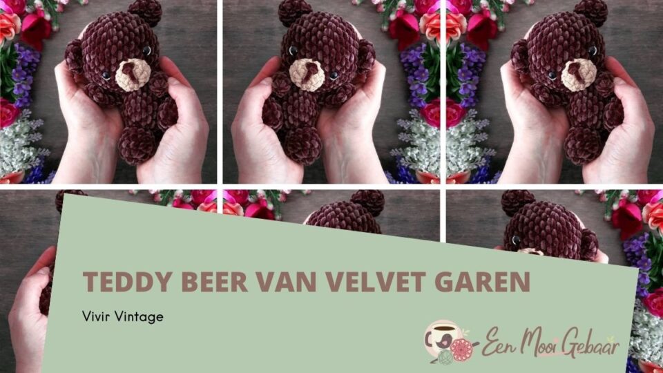 Teddy Beer Haken met Velvet Garen | Een Mooi Gebaar